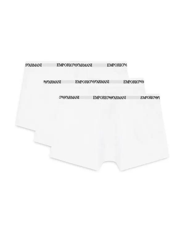 Emporio Armani Solid Boxer Briefs, Pack Of 3 - Solid White