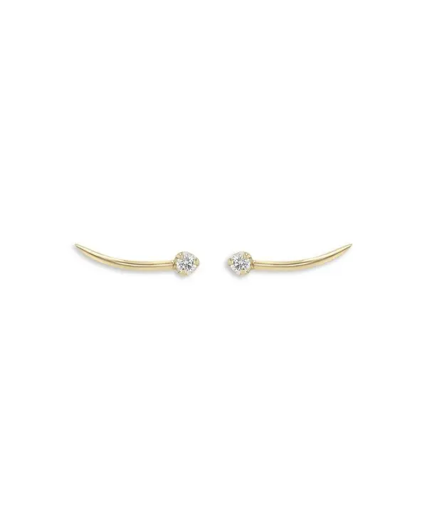 Zoe Chicco 14k Yellow Diamond Wisp Stud Earrings