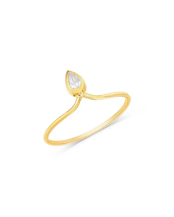 Zoe Chicco 14k Yellow Pear Diamond Ring - Gold