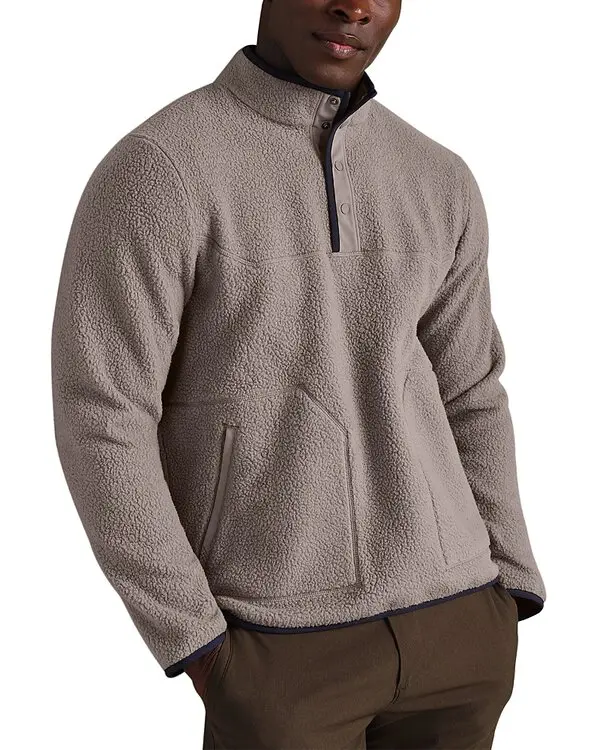 RHONE Fairbanks Quarter Snap Sweater - Foggy Taupe