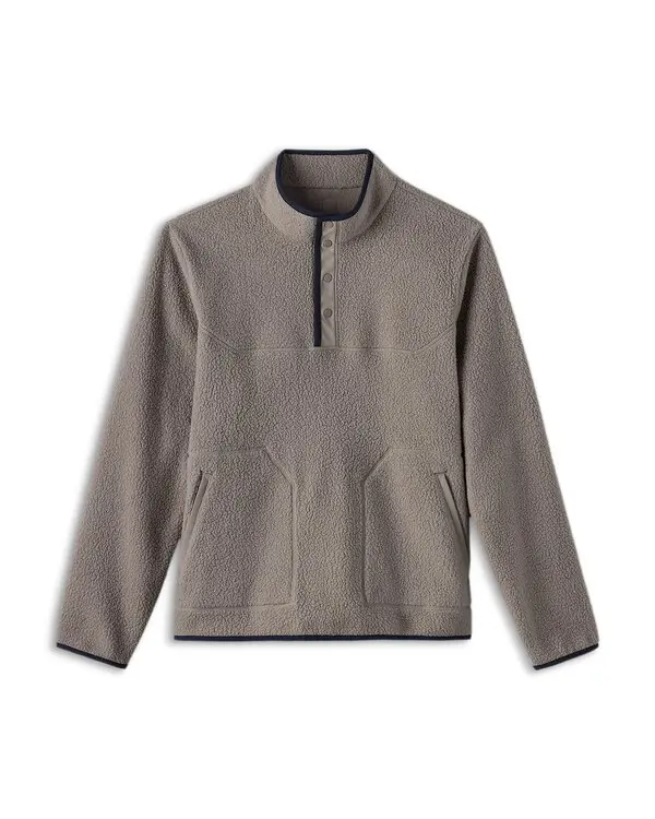 RHONE Fairbanks Quarter Snap Sweater - Foggy Taupe