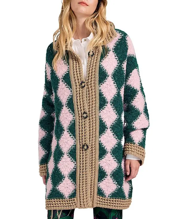 La DoubleJ Crochet Bowling Cardigan - Multicolor