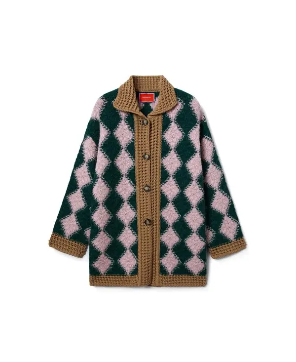 La DoubleJ Crochet Bowling Cardigan - Multicolor