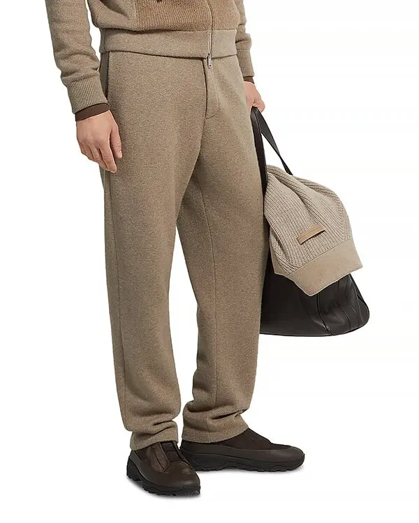 Zegna Melange Oasi Cashmere Pants - Light Taupe Mélange