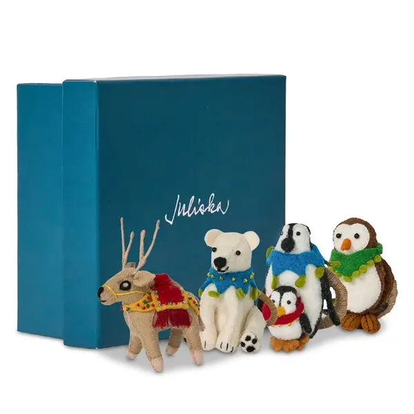 JULISKA Berry & Thread North Pole Animal Napkin Ring, Assorted, Set Of 4