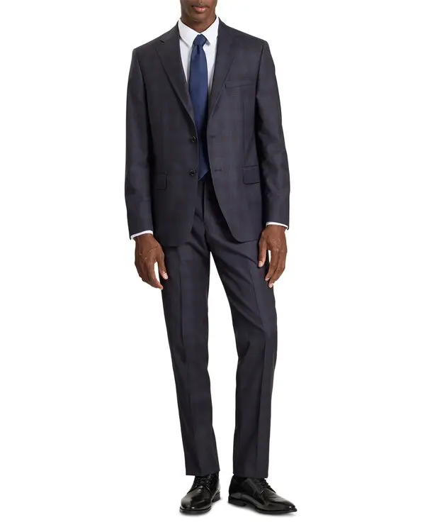 Ted Baker London Plaid Modern-fit Suit Pants - Navy/wine