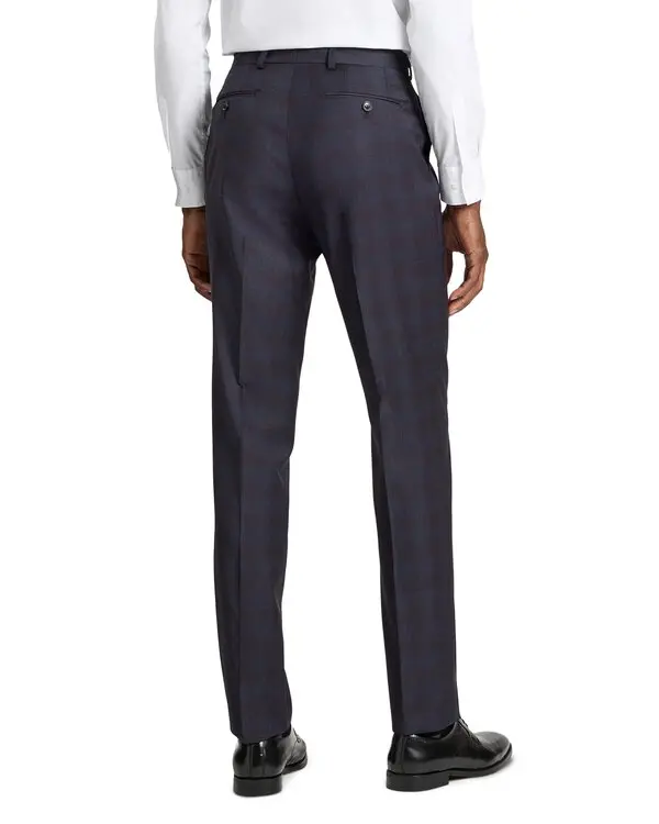 Ted Baker London Plaid Modern-fit Suit Pants - Navy/wine