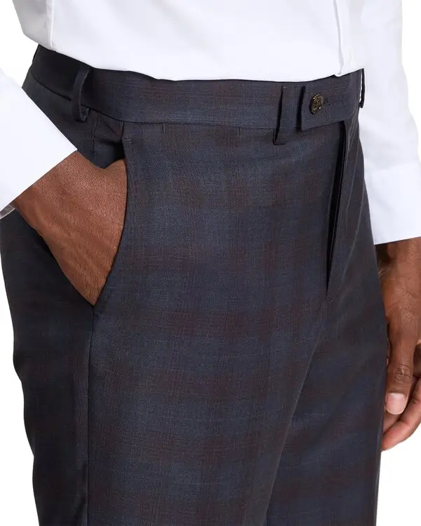 Ted Baker London Plaid Modern-fit Suit Pants - Navy/wine
