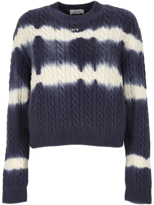 Off-White Cable Knit Sweater - Blue Iris