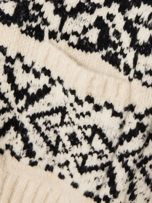 JAMES PERSE Intarsia-knit Wool-blend Cardigan