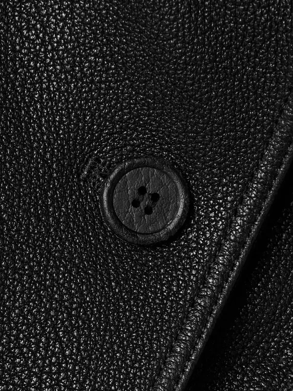 Acne Studios Double-breasted Textured-leather Jacket