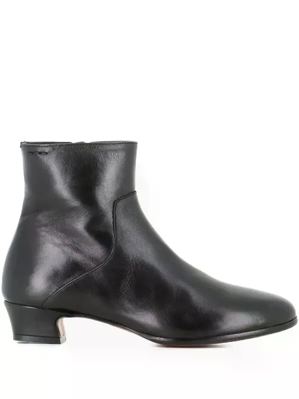 ALEXANDER HOTTO 35mm Zip-up Leather Ankle Boots