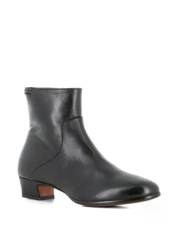 ALEXANDER HOTTO 35mm Zip-up Leather Ankle Boots