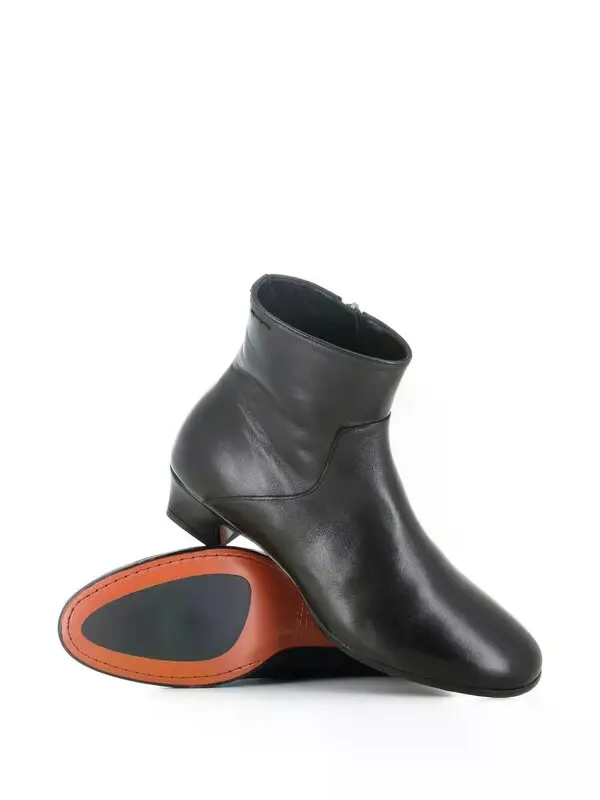 ALEXANDER HOTTO 35mm Zip-up Leather Ankle Boots