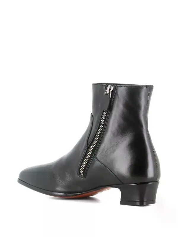 ALEXANDER HOTTO 35mm Zip-up Leather Ankle Boots