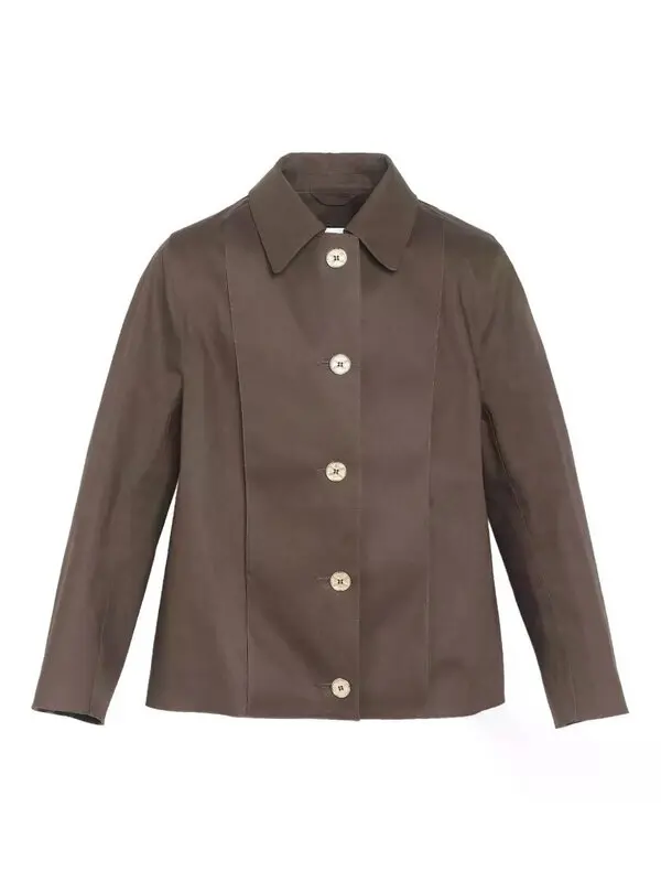 BARRIE Button-fastening Collared Raincoat