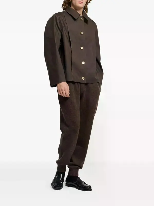 BARRIE Button-fastening Collared Raincoat
