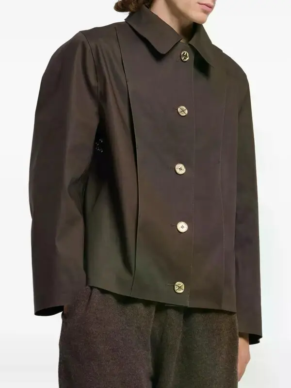 BARRIE Button-fastening Collared Raincoat