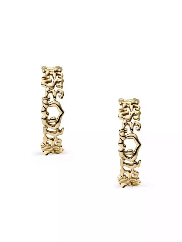 DIESEL® Logo Hoop Earrings - Gold