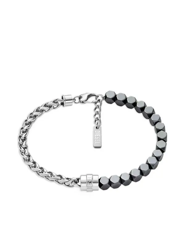 DIESEL Chain Beaded Bracelet - Silver