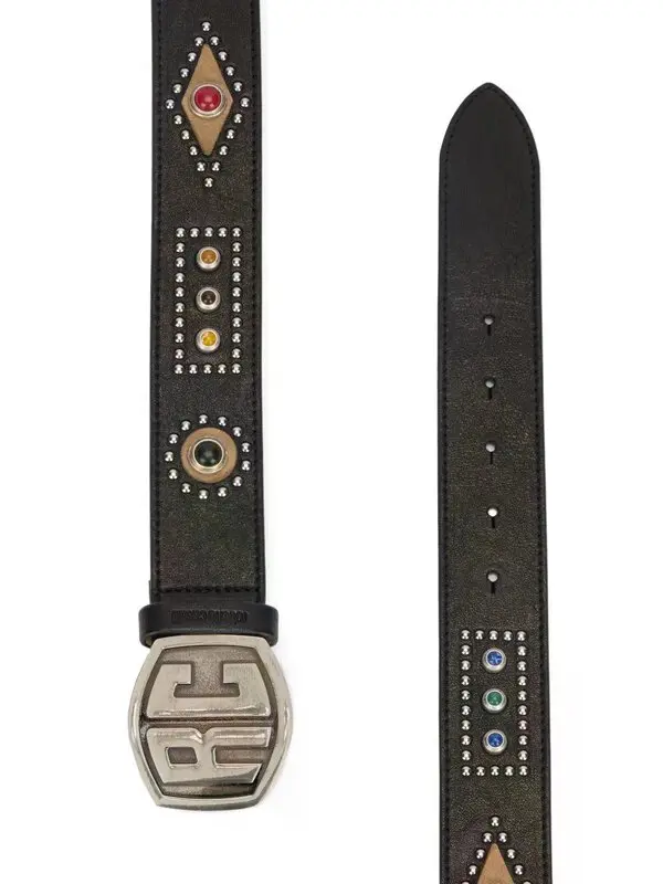 Roberto Cavalli Stone-studded Buckle Belt