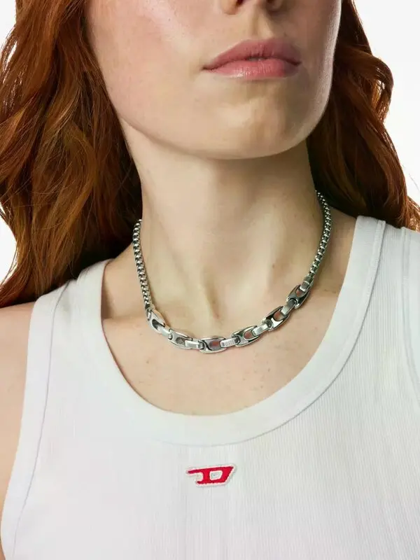 DIESEL® Oval-logo Chain Necklace