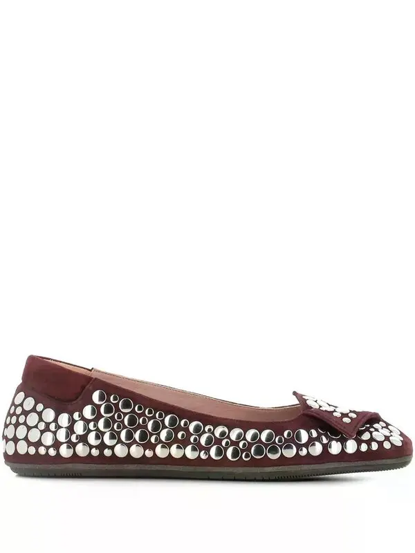 DOVE NUOTANO GLI SQUALI Studded Ballet Flats - Red