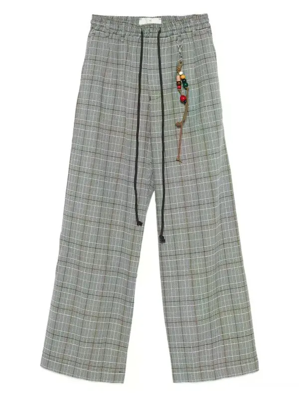 SONG FOR THE MUTE Checked Drawstring-waist Pants