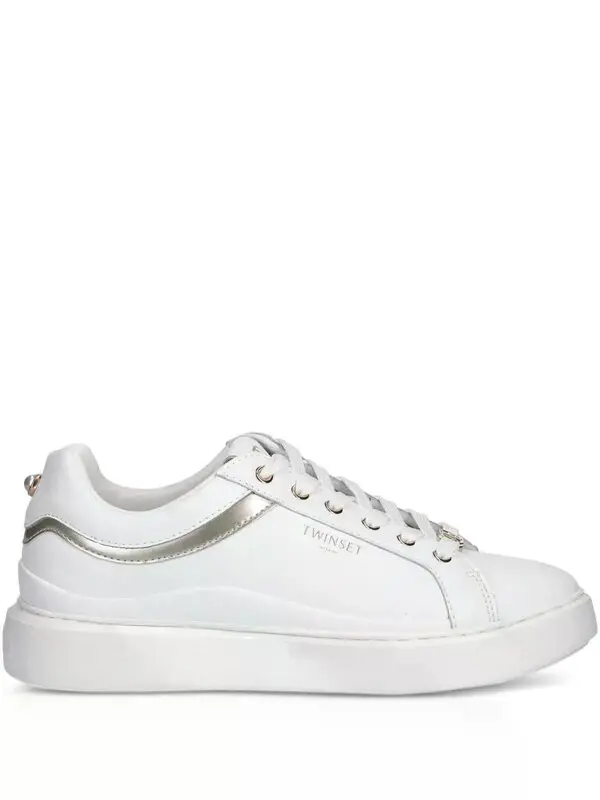 TWINSET Logo-embossed Leather Sneakers