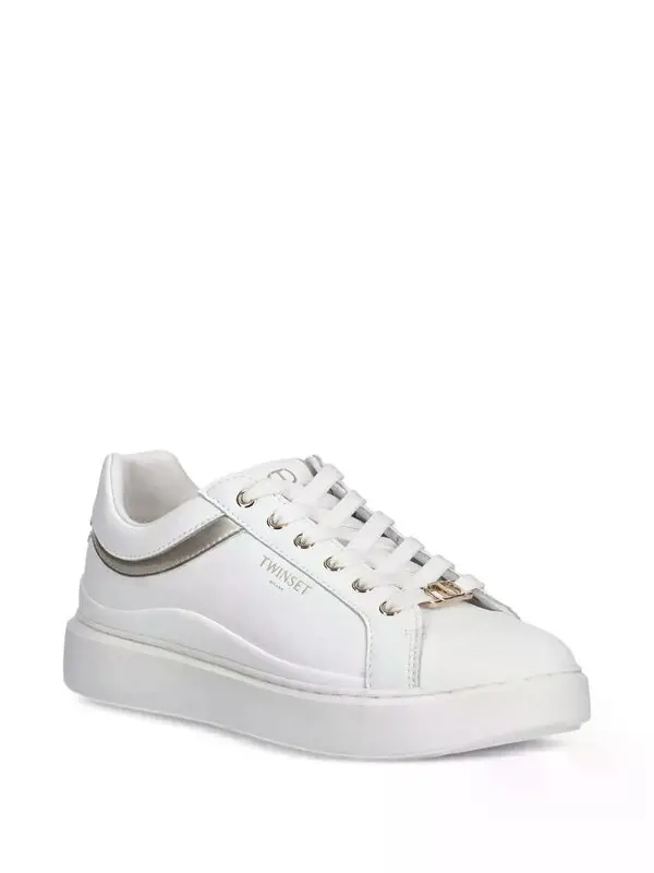 TWINSET Logo-embossed Leather Sneakers