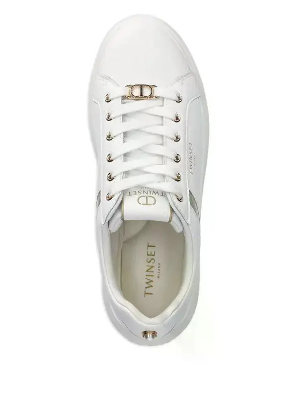 TWINSET Logo-embossed Leather Sneakers