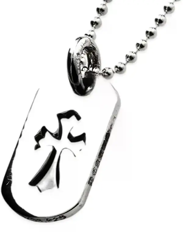 Chrome Hearts Cut-out Cross Dog Tag Pendant - Silver