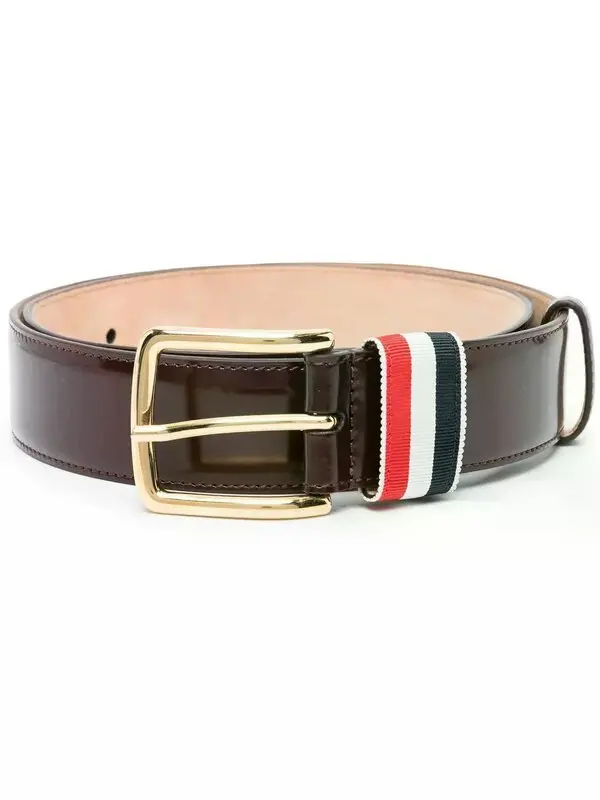Thom Browne 35mm Rwb Stripe Belt - Brown