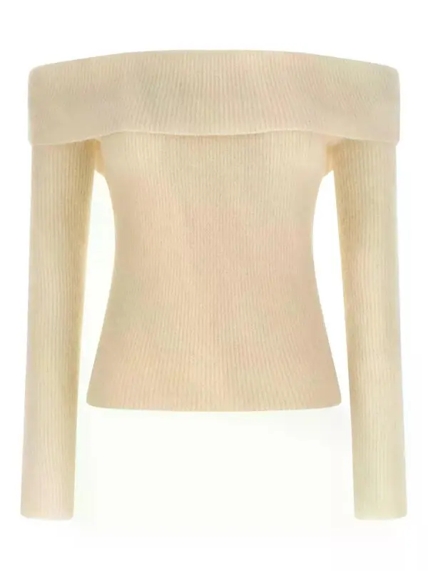 Rick Owens Cowl Ribbed Sweater - Neutrals