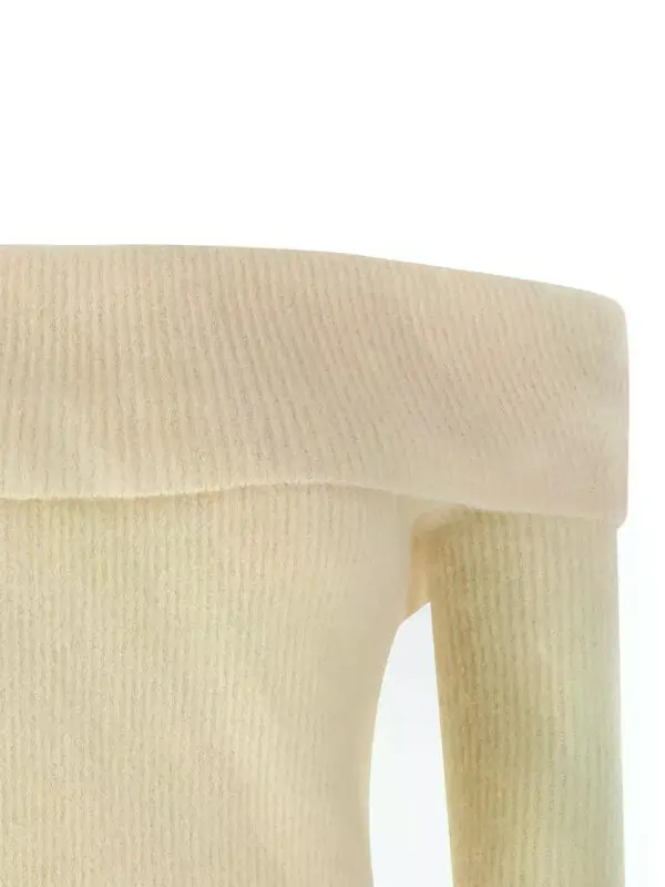 Rick Owens Cowl Ribbed Sweater - Neutrals