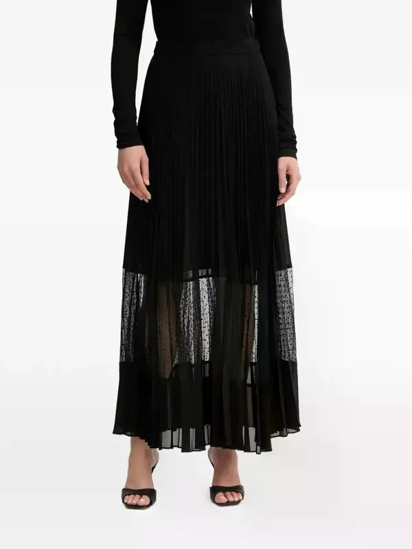 TWINSET Pleated Maxi Skirt - Black