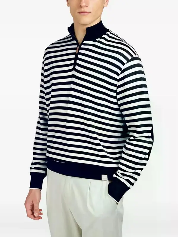 Paul & Shark Striped Half-zip Sweater