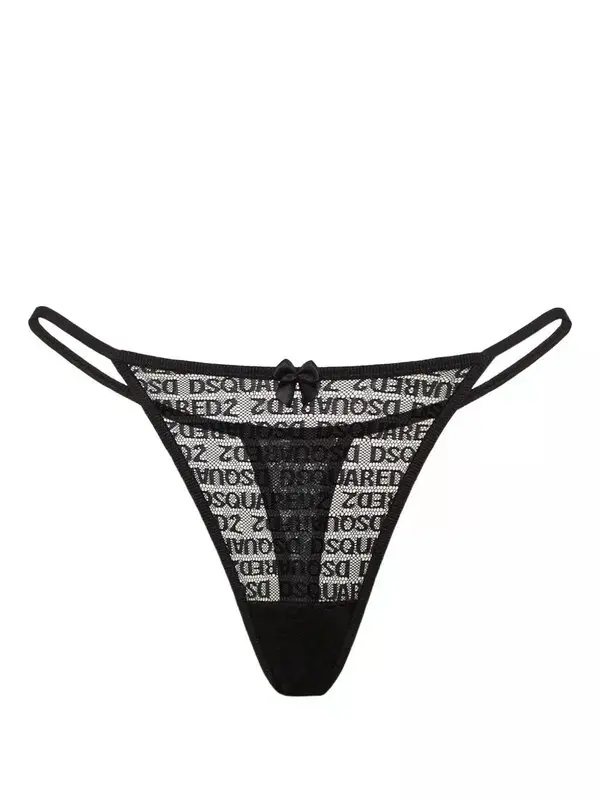 Dsquared2 All-over Logo Thong - Black