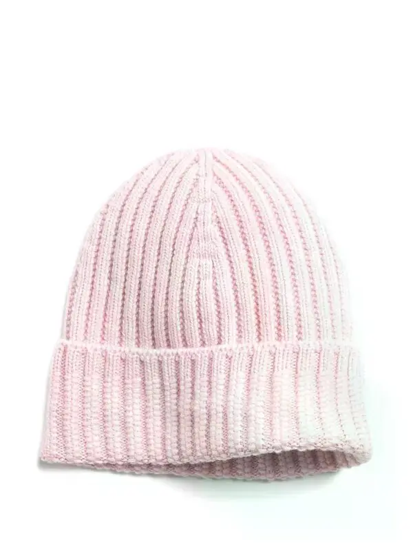 BARRIE Ribbed Cashmere Beanie - Pink