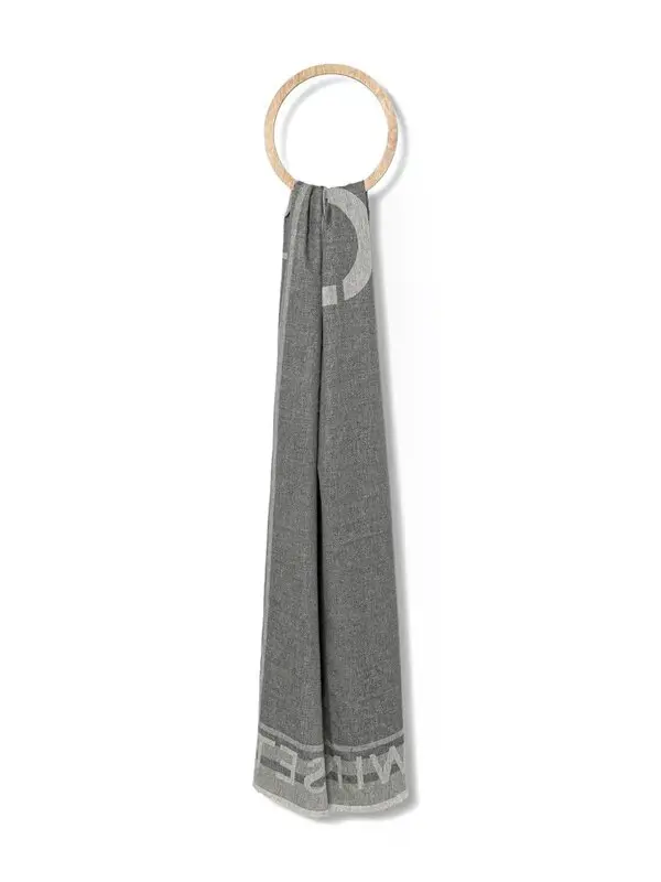TWINSET Logo-jacquard Scarf - Grey