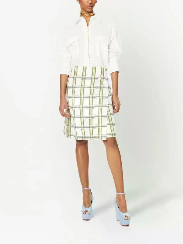 Victoria Beckham Check Wrap Skirt