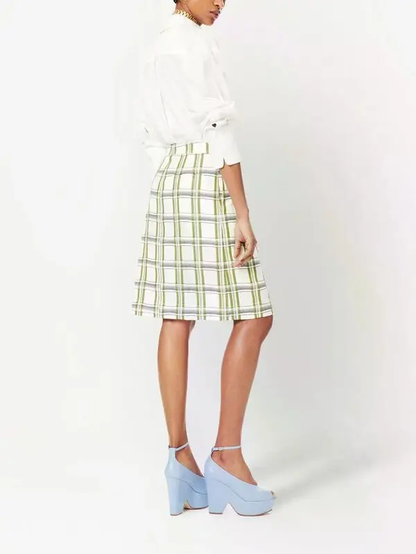 Victoria Beckham Check Wrap Skirt