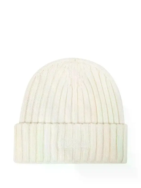 MC2 SAINT BARTH Ribbed Embroidery Beanie - White