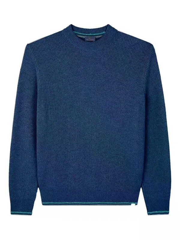 Paul & Shark Crew-neck Ribbed Knit Sweater
