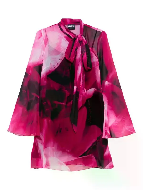 Versace Printed Tie-neck Blouse
