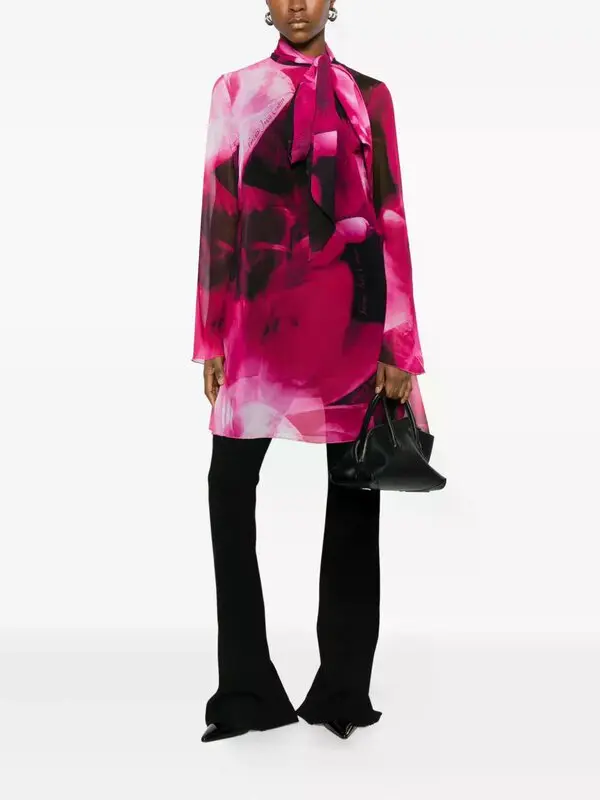 Versace Printed Tie-neck Blouse