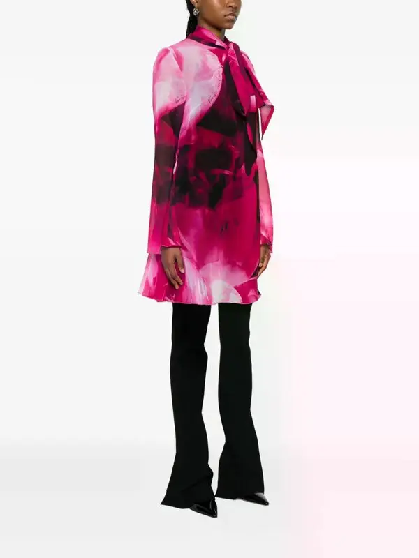Versace Printed Tie-neck Blouse