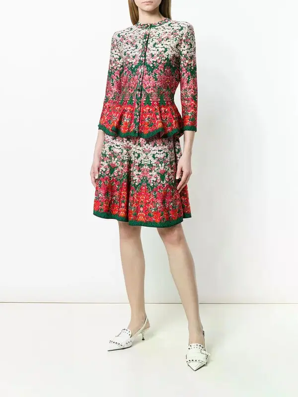 Alexander McQueen Floral Print Midi Skirt