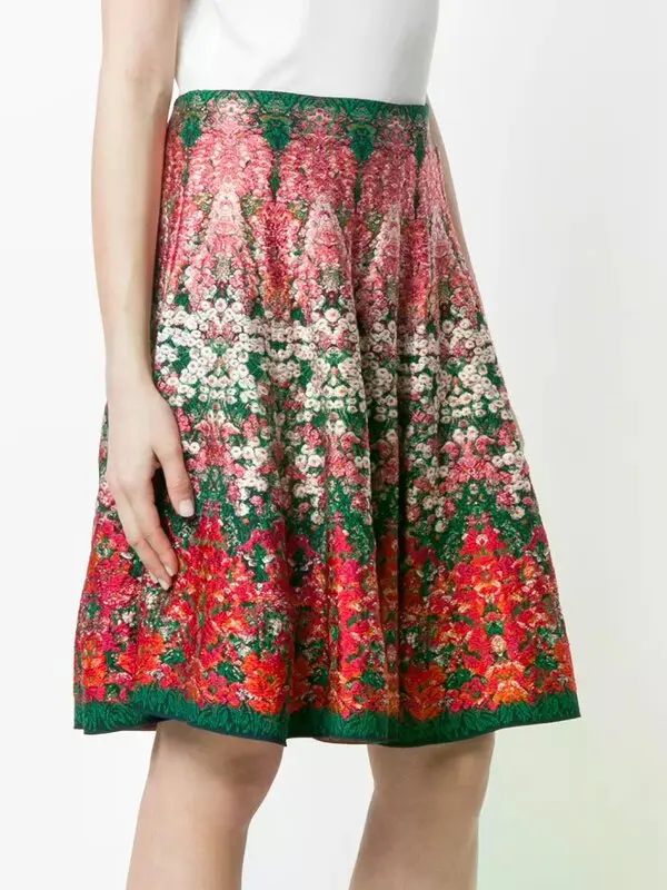 Alexander McQueen Floral Print Midi Skirt