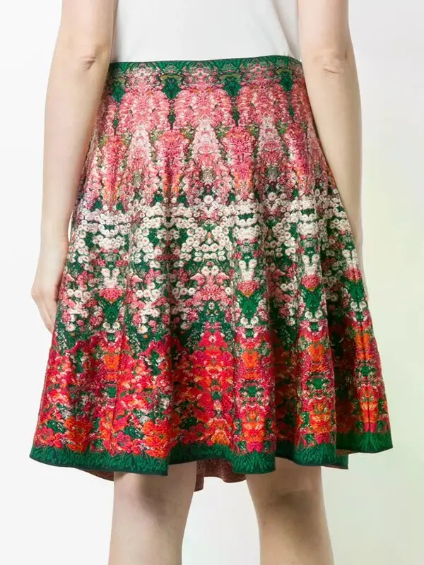 Alexander McQueen Floral Print Midi Skirt
